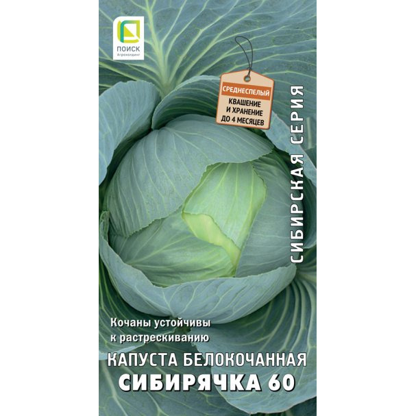 Семена Капуста белокочанная Сибирячка 60 0,5, Поиск купить в Москве по ...